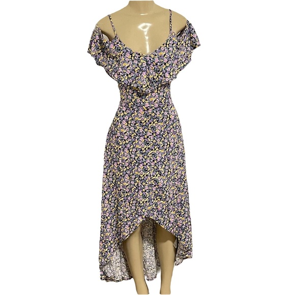 Rewind | Dresses | Rewind Off T He Shoulder Floral Vintage Y2k High Low ...